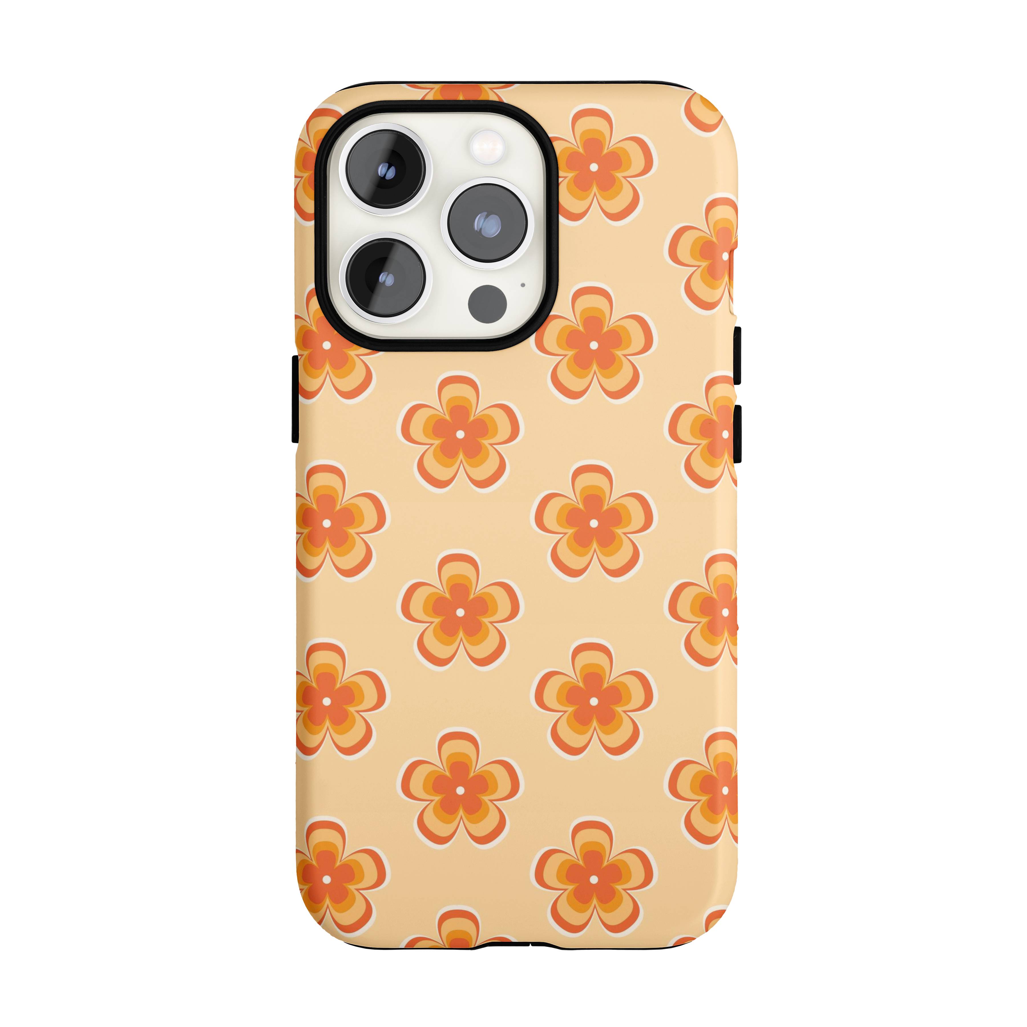 Orange Retro Flowers iPhone Case – Stella Cases